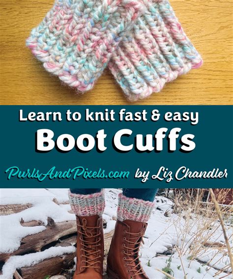 Easy Chunky Knit Boot Cuffs Purlsandpixels