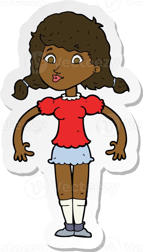 Pegatina De Una Chica Bonita De Dibujos Animados 40073450 Png