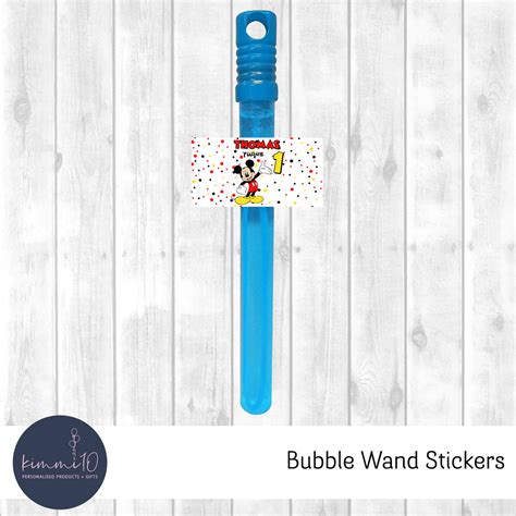 Bubble Wand Stickers Mickey Mouse Kimmi 10 Personalised Products Ts