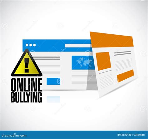 Online Bullying Web Browser Warning Concept Stock Illustration