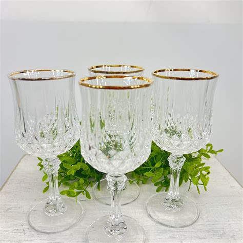 Gold Rimmed Wine Glasses Etsy