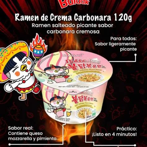 Sopa Instantánea Ramen Coreana Buldak Big Bowl Sabor Cremosa De 10 Piezas