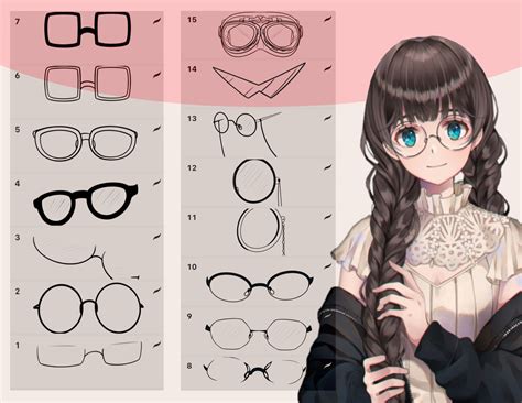 15 Anime Glasses Procreate Stamps Create Cute Digital Art Glasses