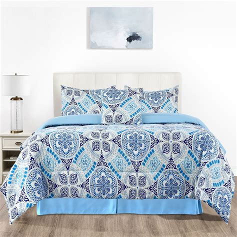 Ldc Lux Decor Collection Reversible Queen Comforter Set 5 Piece