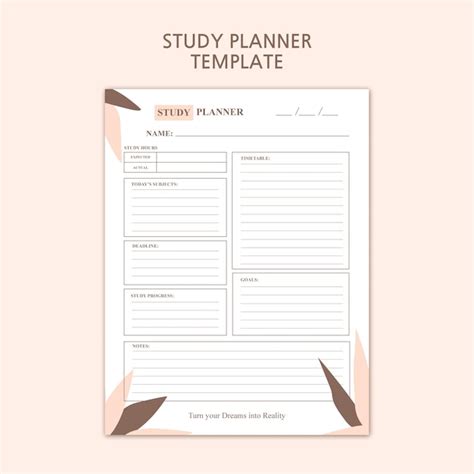 Premium Vector Study Planner Template Fully Customizable