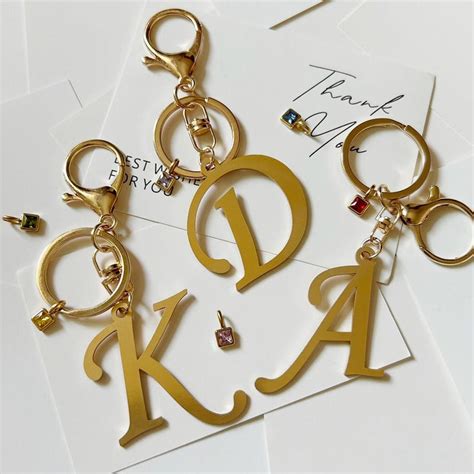 Initial Keychain Etsy