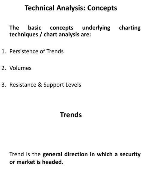 Technical Analysis Concepts The Basic Concepts Underlying Charting Techniques Chart Analysis