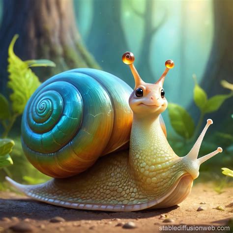 Cute Anthropomorphic Snail Character Stable Diffusion Online