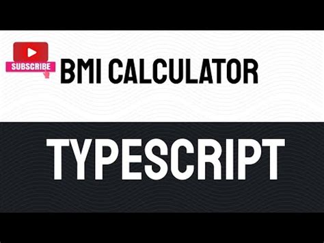 Simple BMI Calculator Using Typescript YouTube