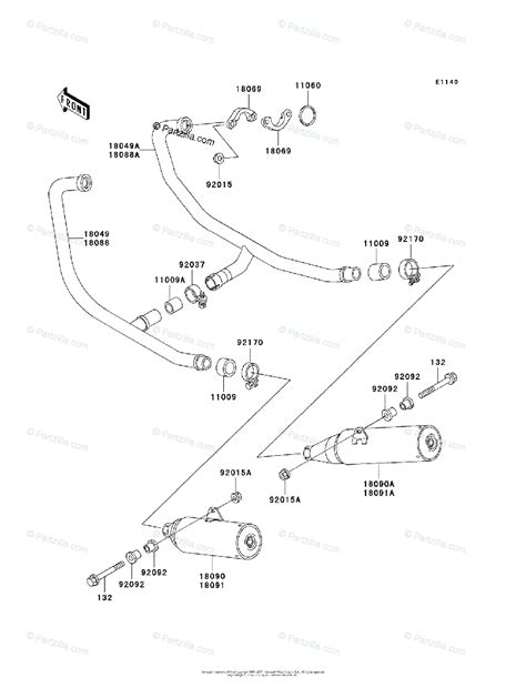 Kawasaki Motorcycle 2006 Oem Parts Diagram For Muffler S