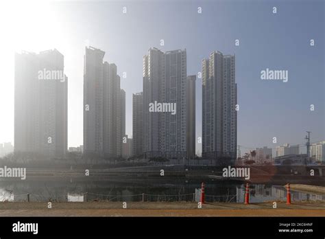 Fine Dust Blurs The Cityscape Of Daegu South Korea As Ultrafine Dust