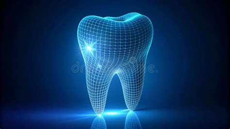 Digital Dental Anatomy A Wireframe Tooth Under A Microscope Ai