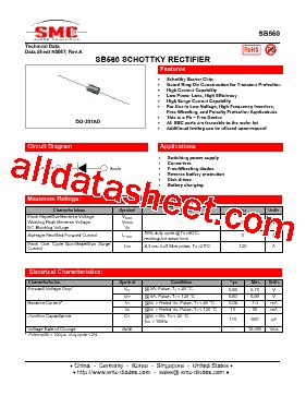 SB560 Datasheet(PDF) - SMC Diode Solutions Co. LTD