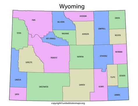 Wyoming County Map Map Of Counties In Wyoming With Cities