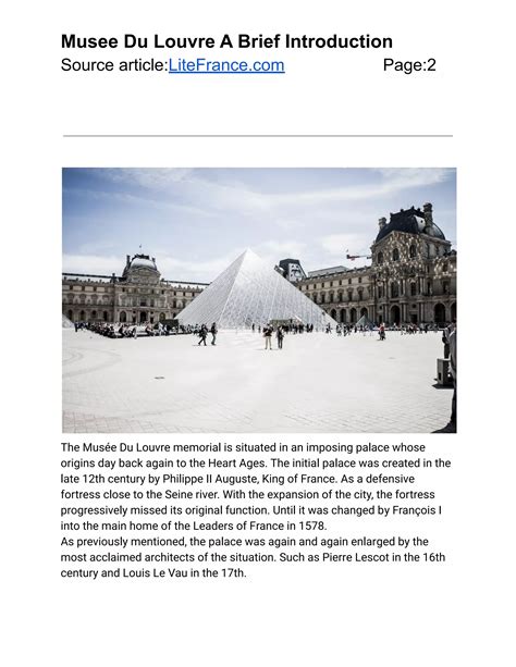 Musée Du Louvre A Brief Introduction Pdf