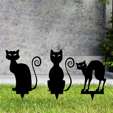 Black Cat Halloween Decorations Spooky Cats Halloween Decor With Metal