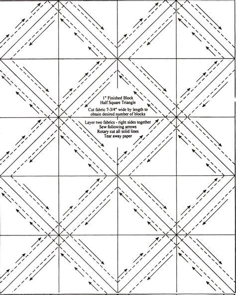 Half Square Triangle Template Printable