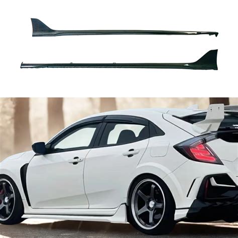 For Honda Civic 17 21 Type R Fk8 Real Carbon Fiber Side Skirt