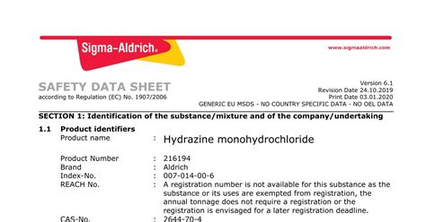 Hydrazine Hydrochloride Sa Pdf Docdroid