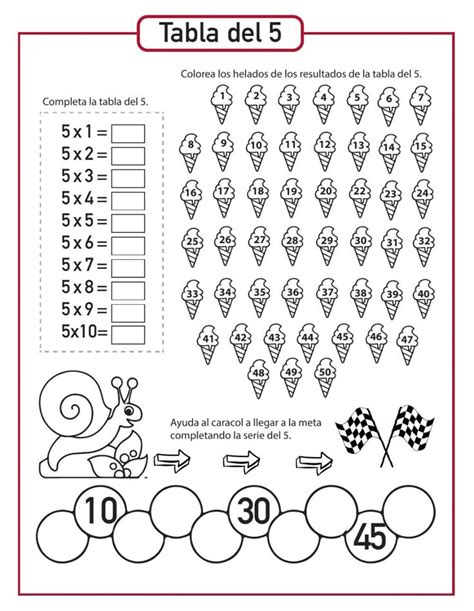 Ejercicio Tabla Del 5 Worksheet Ejercicios Tablas De Multiplicar