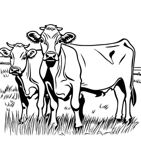 קבוצה של פרות בשדה עשב עמוד צביעה ⚡ דף בצבע