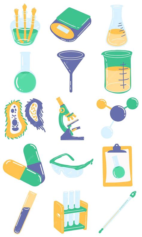 Premium Vector Fun Science Laboratory Equipment Illustration Set
