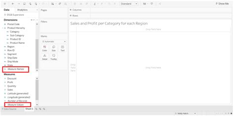 what are measure names and measure values the data school