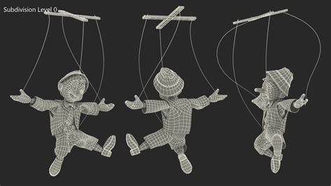 Dancing Pinocchio Wooden String Puppet 3d Model 59 3ds Blend C4d