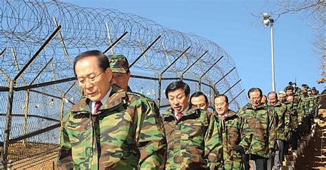 Gop 철책선 시찰하는 자유선진당 이회창 총재