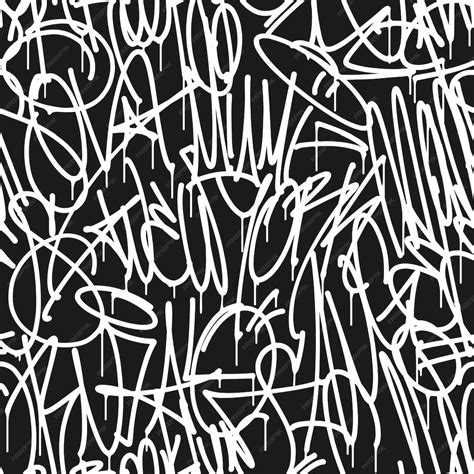 Urban Seamless Pattern Vector Graffiti Tags For Tshirt Design Textile
