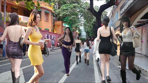 广州街景 波涛汹涌，china Walk Guangzhou Street Scene 4k Hdr Youtube