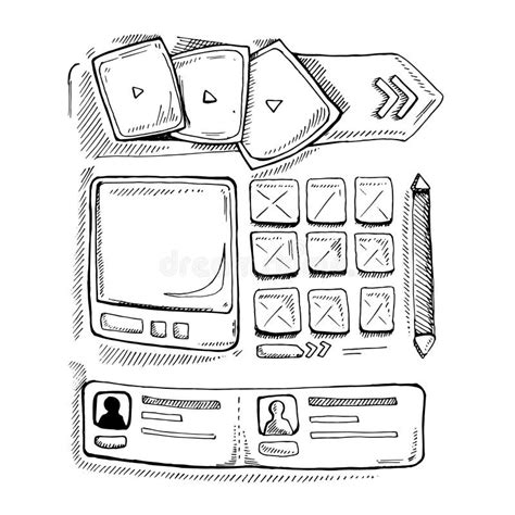 Doodle Portfolio Wireframe Stock Vector Illustration Of Element