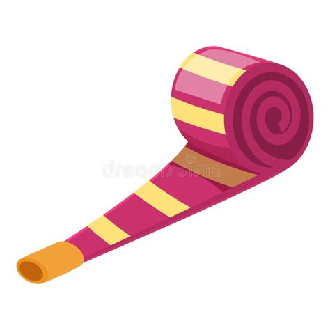 Striped Party Blower Icon Cartoon Vector Holiday Hat Stock Vector