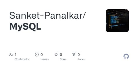 GitHub Sanket Panalkar MySQL