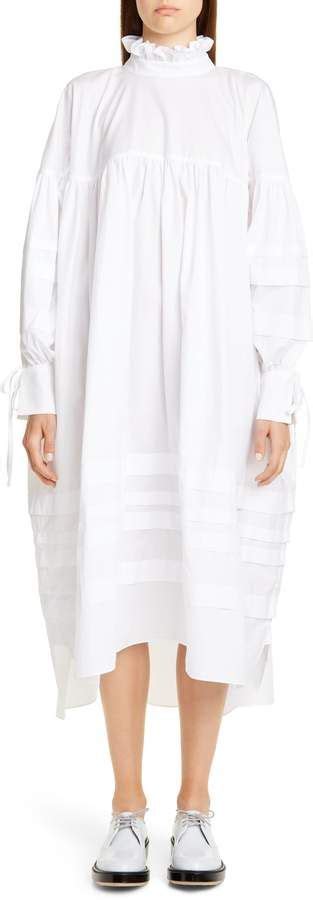 Cecilie Bahnsen Beate Pleated Long Sleeve Midi Dress Nordstrom Long Sleeve White Midi Dress