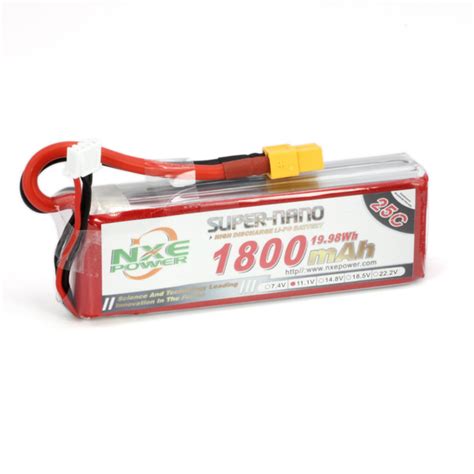 Аккумулятор LiPo 3S 1800mAh 25C (NXE) 11.1В мягкий корпус, разъём XT60 ...