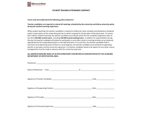 9 Attendance Contract Examples To Download