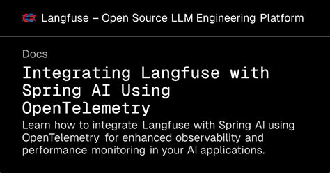 Integrating Langfuse with Spring AI Using OpenTelemetry - Langfuse
