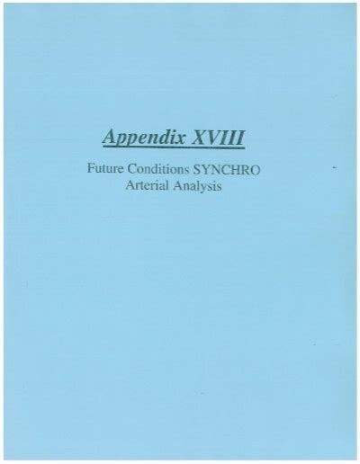 Appendix Xviii Future Conditions Synchro Arterial Analysis 8 11 09