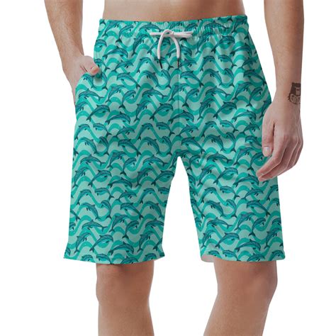 Dolphins In The Ocean Cute Print Pattern Mens Shorts