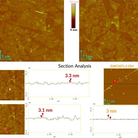 Afm Height Images Top And Cross Sectional Analysis Bottom Of The Download Scientific
