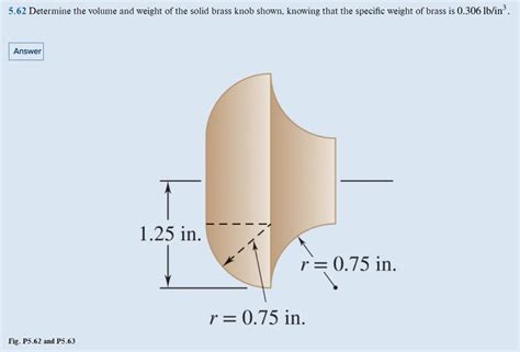 Solved 562 Determine The Volume And Weight Of The Solid