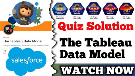 The Tableau Data Model Salesforce Trailhead Quiz Solution Youtube