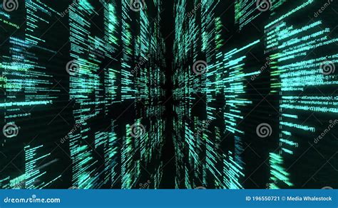 Modern Application Code On The Abstract Computer Screen Animation