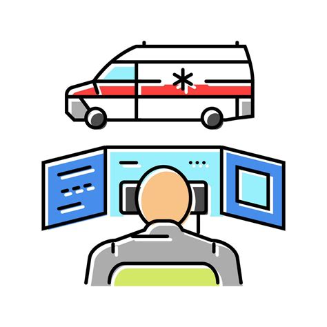 Ambulance Dispatch Color Icon Vector Illustration 35453648 Vector Art At Vecteezy
