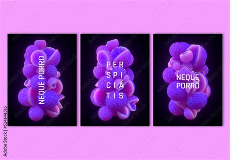 Modern Mobile Screen Layout Design With Organic 3d Spheres Stock Template Adobe Stock