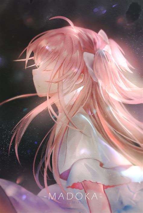 Safebooru 10s 1girl Bow Closed Eyes Dress Goddess Madoka Hair Bow