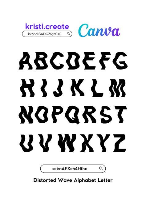 Set NAFXeh4Hfhc Distorted Wave Alpgabet Letters Canva Pro Elements Please Create A Copy Of
