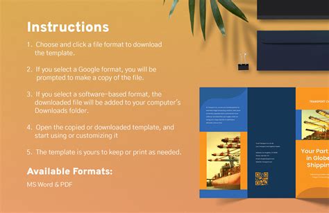 Transport And Logistics Freight Forwarding Solutions Brochure Template