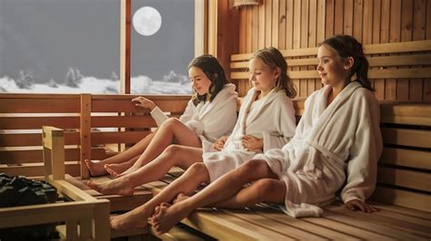 Premium Photo Girls In Sauna